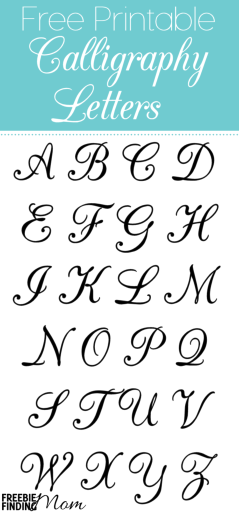 5 Free Printable Alphabet Calligraphy Letters Freebie Finding Mom ...