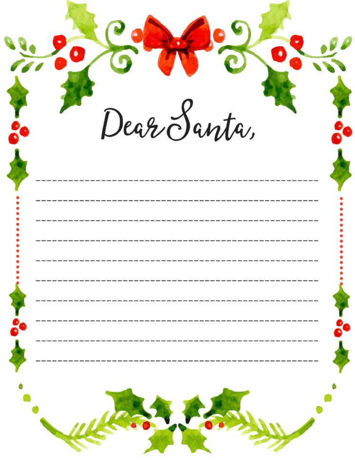 Dear Santa Fill In Letter Template | Printable Letters to Cut Out