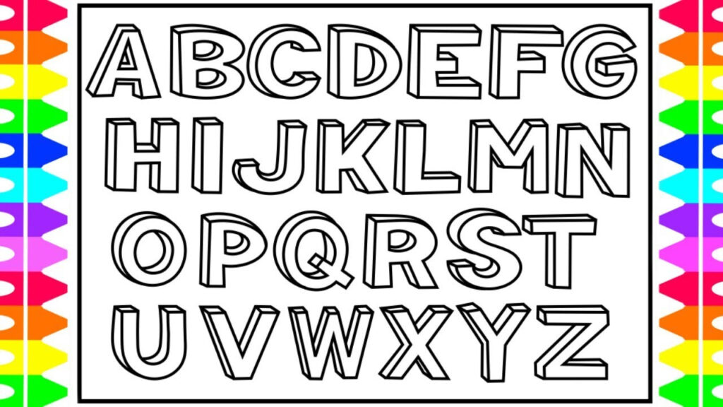 How To Draw 3D Alphabet Letters Kids Drawing And Coloring Alphabets ...