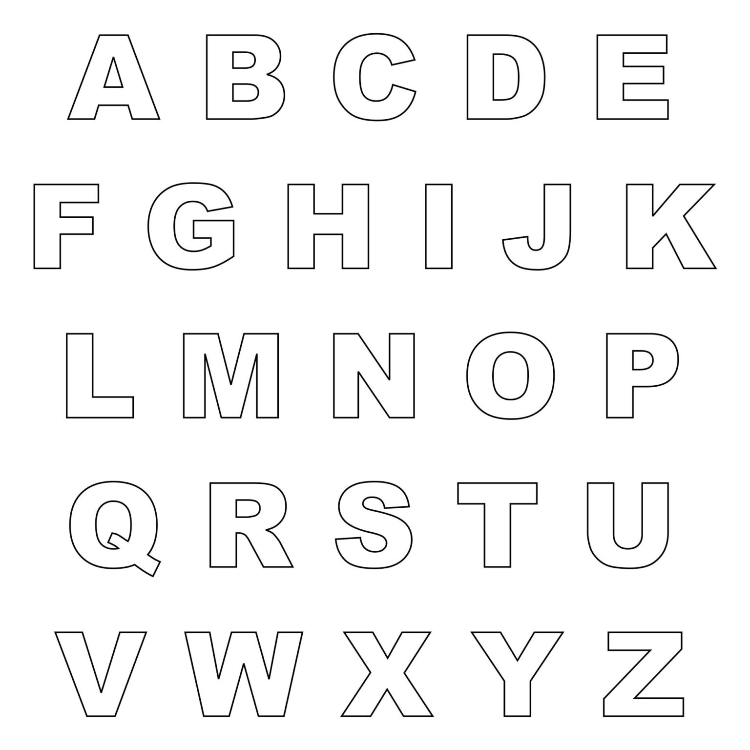 Letter Cut Out Pdf Printable Letters Big Letters 1 Character Per Page ...